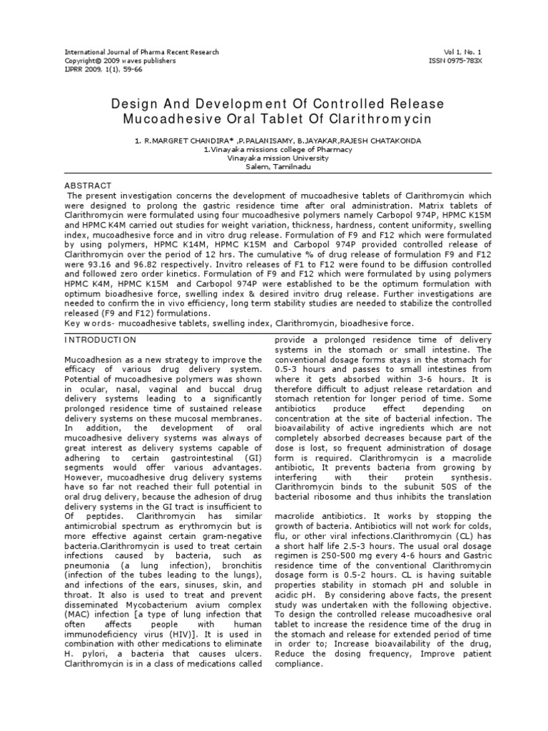 DDS (Design & Development of Controlled Release) | PDF | Medical ...