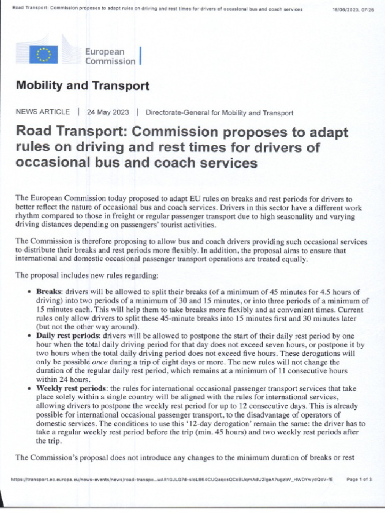 Coach Drivers Proposal 2023 | PDF