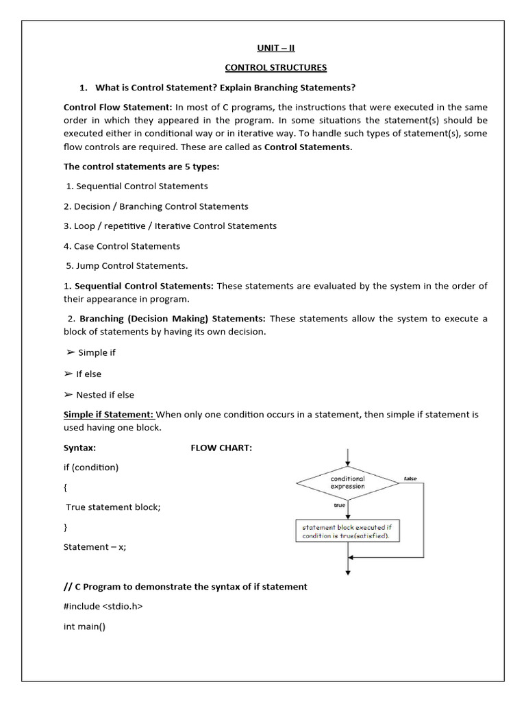 IP-IY-IIS-UNIT-2 | Download Free PDF | Control Flow | Computer Programming