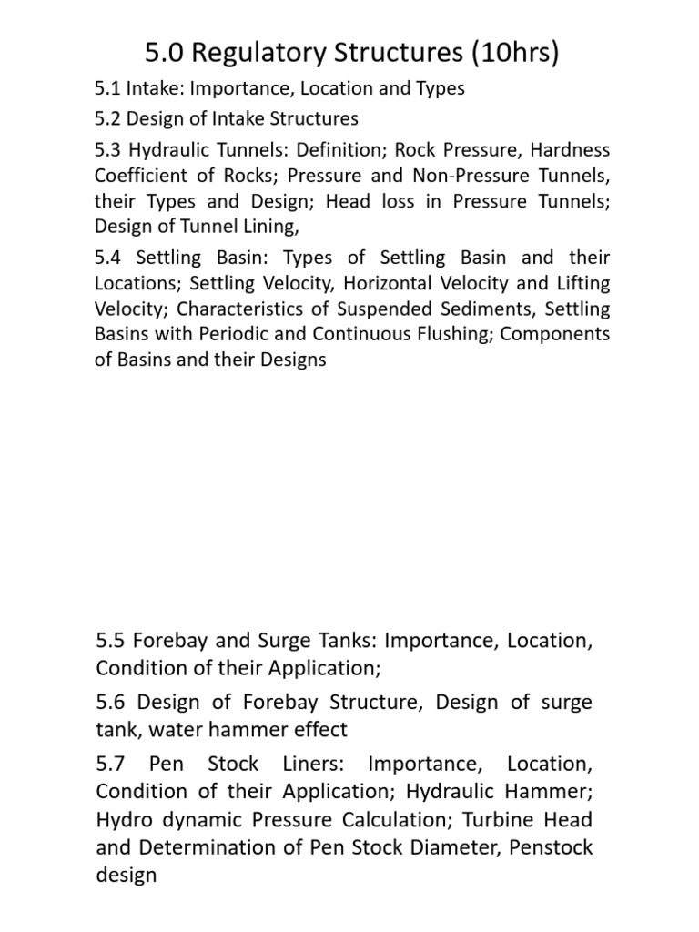 Chapter 5 Regulatory Structures New - PDF 6,340,233 | PDF | Tunnel | River