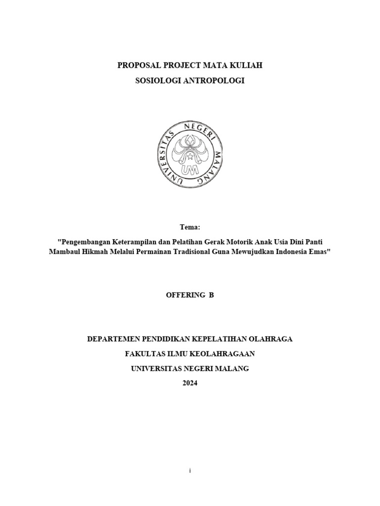 Proposal Project Mata Kuliah | PDF