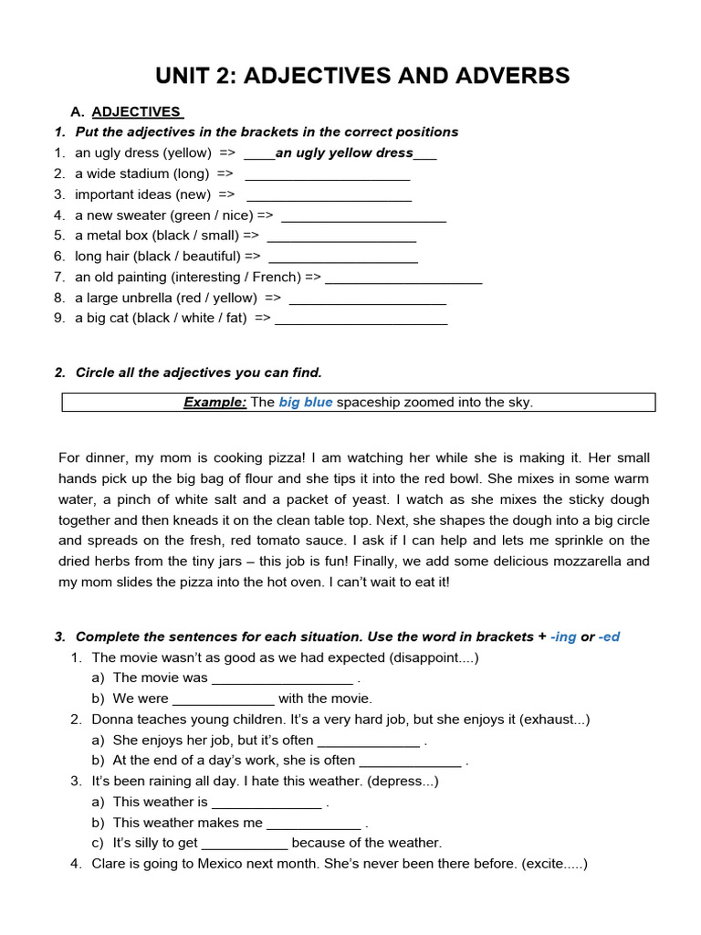 Grammar Unit 2 | PDF | Pizza