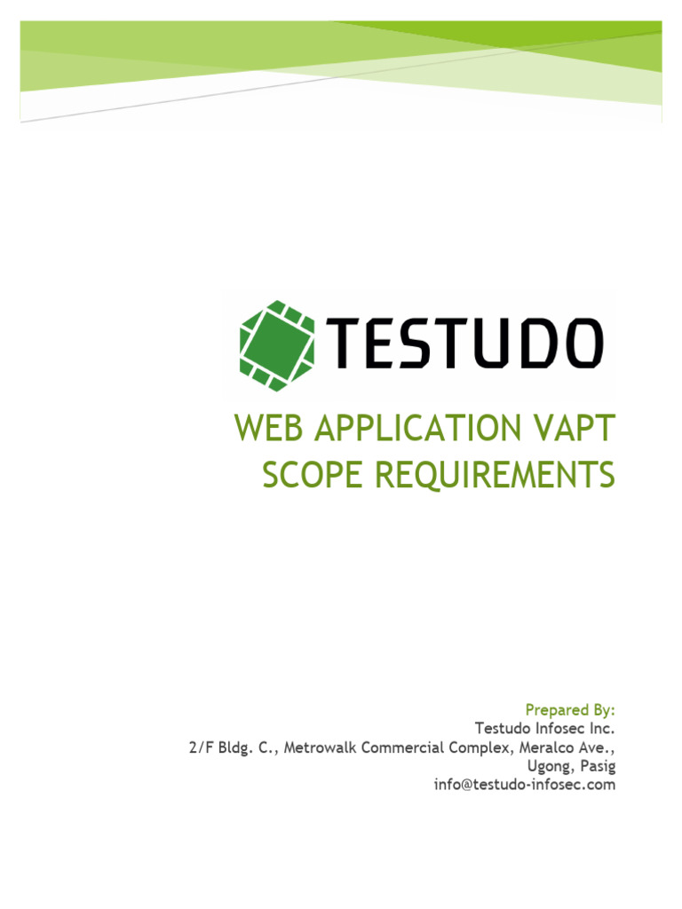 Web VAPT Scope Requirements | PDF | World Wide Web | Internet & Web