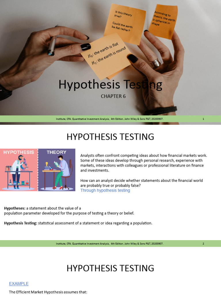 Chapter 6 Hypothesis Testing | PDF | Statistical Hypothesis Testing | P ...