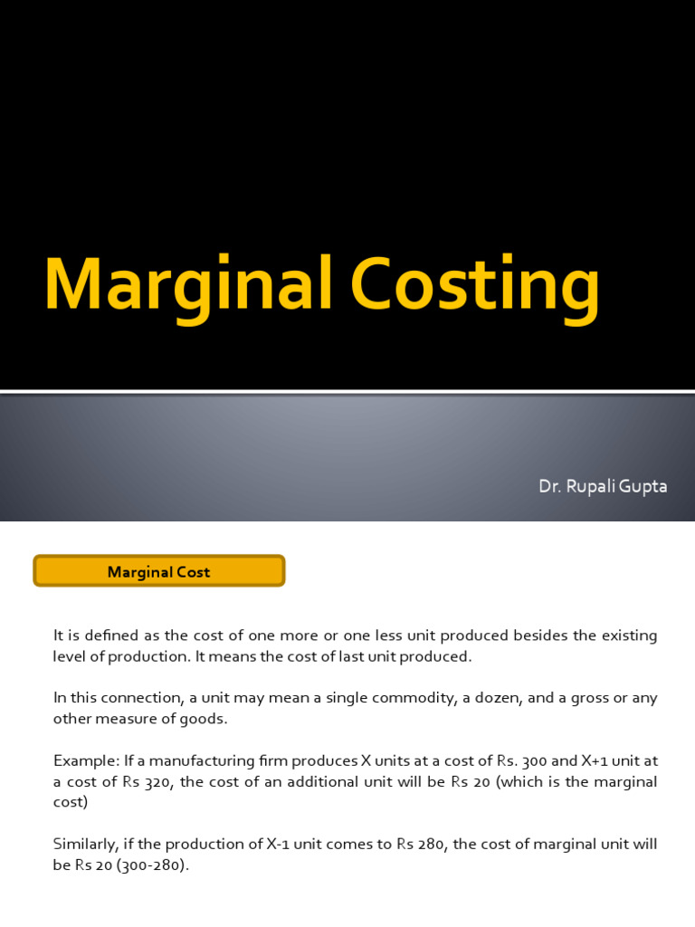 Marginal Costing | PDF | Cost Accounting | Cost