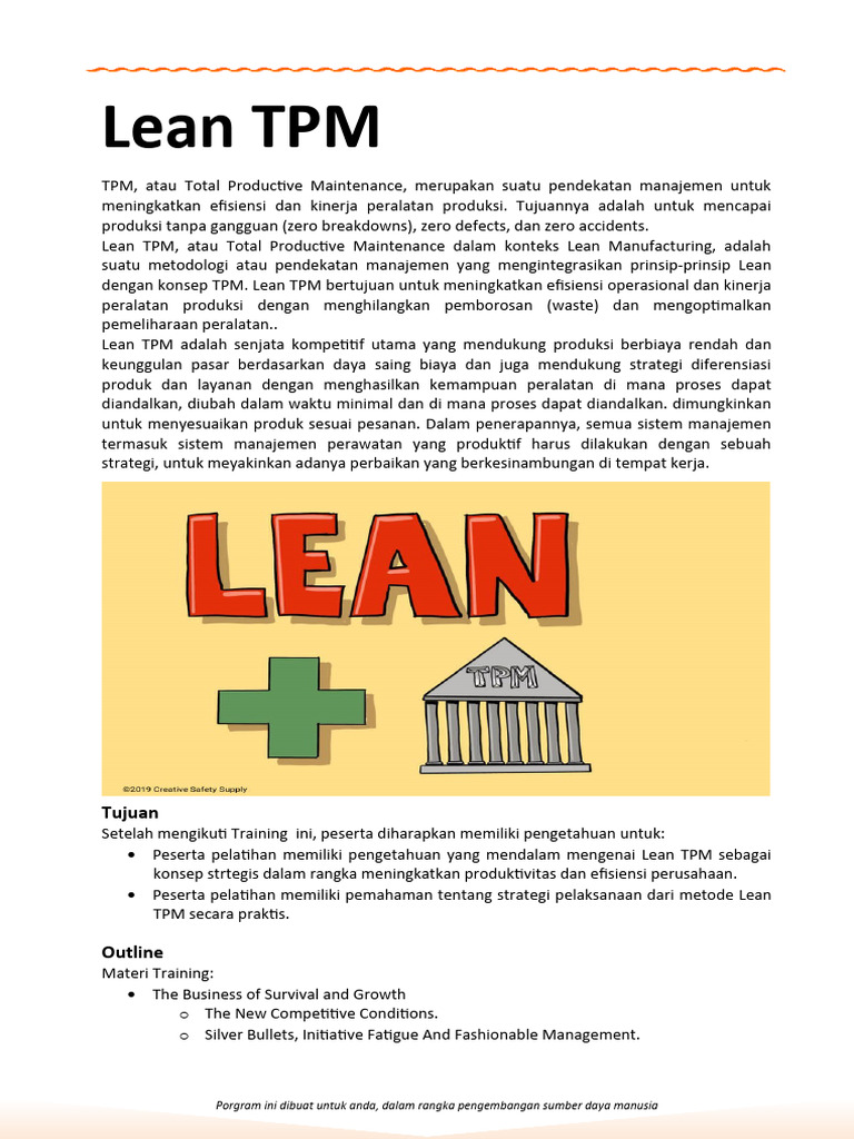 Brochure Lean TPM | PDF