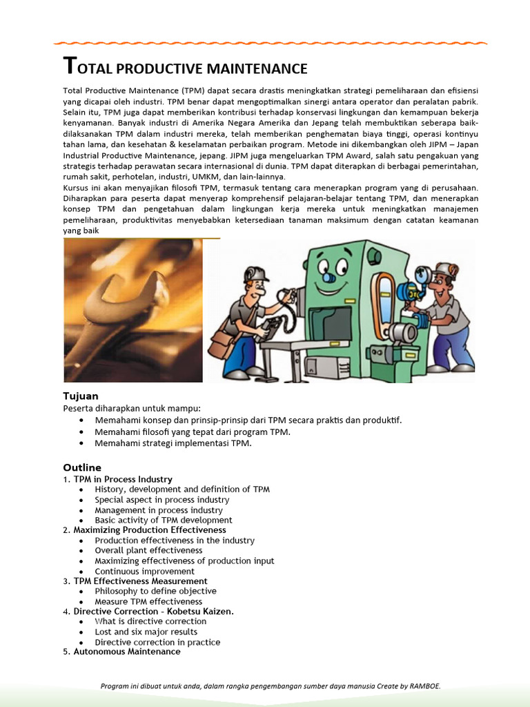 Penerapan Total Productive Maintenance (TPM) | PDF