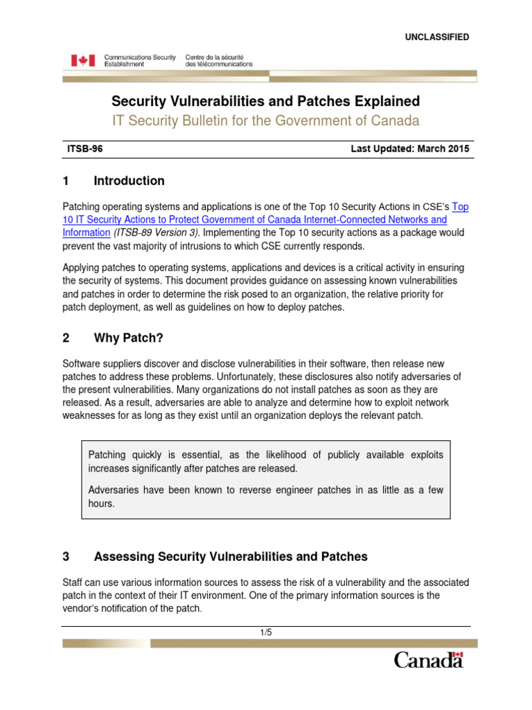 IT Security Bulletin Canada | PDF | Vulnerability (Computing) | Security