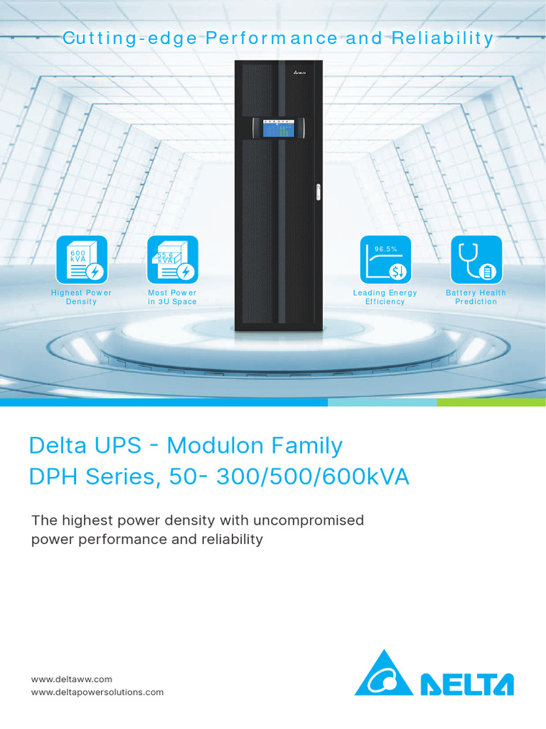 Brochure UPS DPH-50-300 500 600kVA en | PDF | Data Center | Electrical Engineering