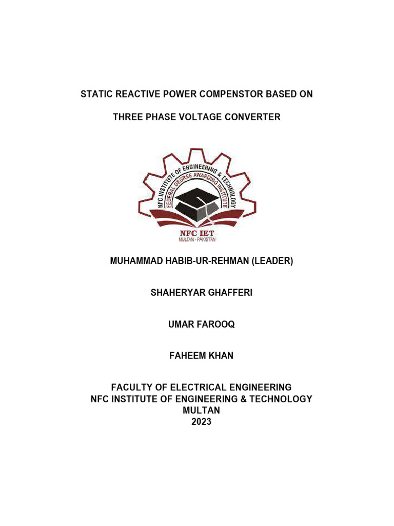 Static Reactive Power Compenstor Based On Three Phase Voltage Converter Pdf Power Inverter 