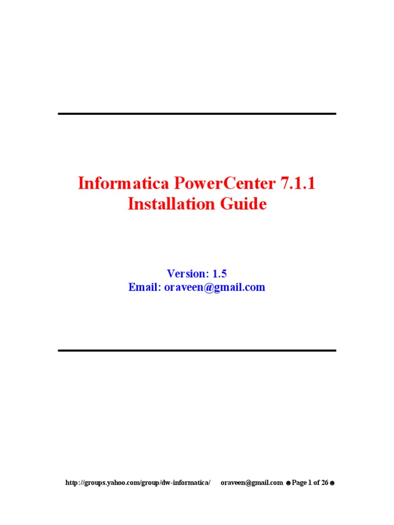 Informatica Power Center 711 Installation Guide 1.5 | PDF | Databases ...