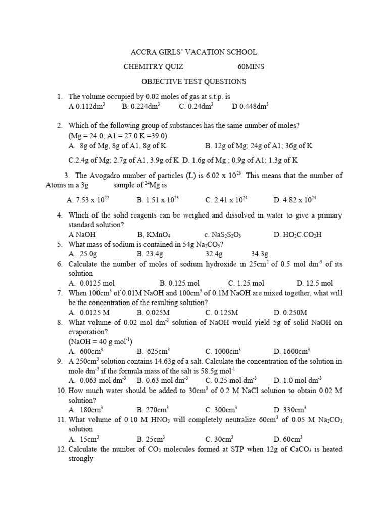 chemistry questions | PDF | Chemical Bond | Ionic Bonding