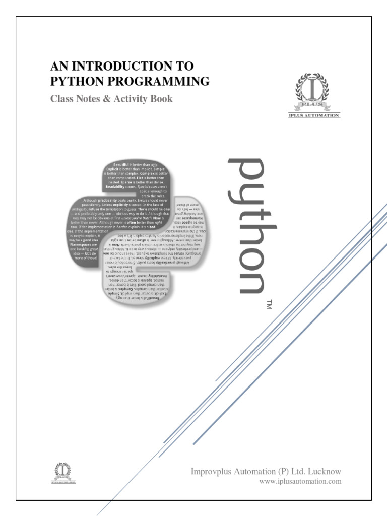 Python Book Final | PDF | Python (Programming Language) | C++ Python Book Final | PDF | Python (Programming Language) | C++
