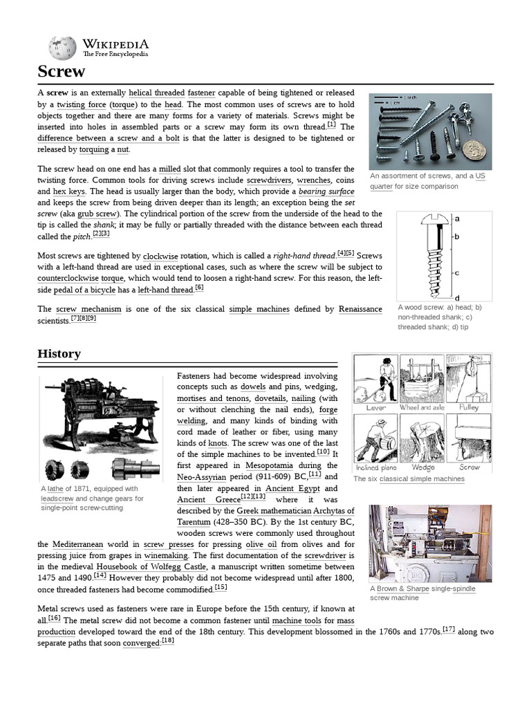 Screw | PDF | Screw | Strength Of Materials