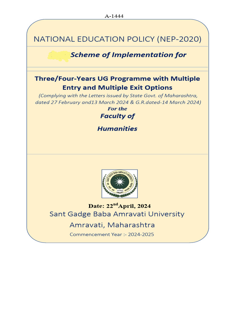 NEP 2020: UG Program Implementation | PDF | Academic Degree | Bachelor ...