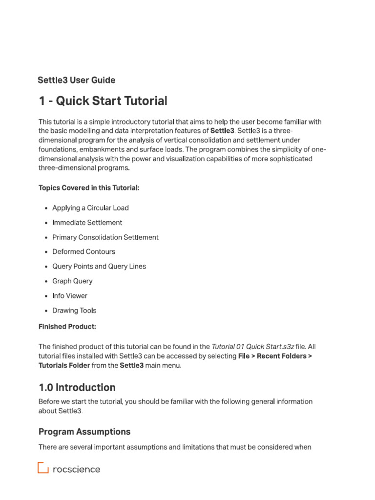 Settle3 Tutorials - 1 - Quick Start Tutorial | PDF