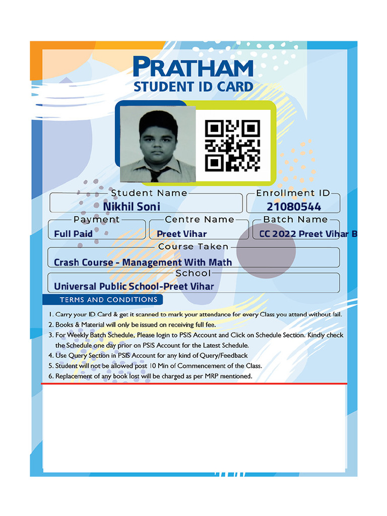 Nikhil I'd Card | PDF