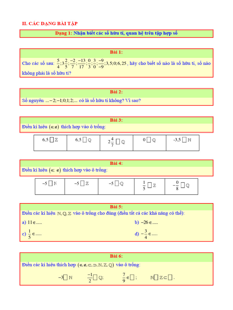 DS 7 - CD 1 - Tap Hop So Huu Ti - Bai Tap Khong Co Dap An | PDF