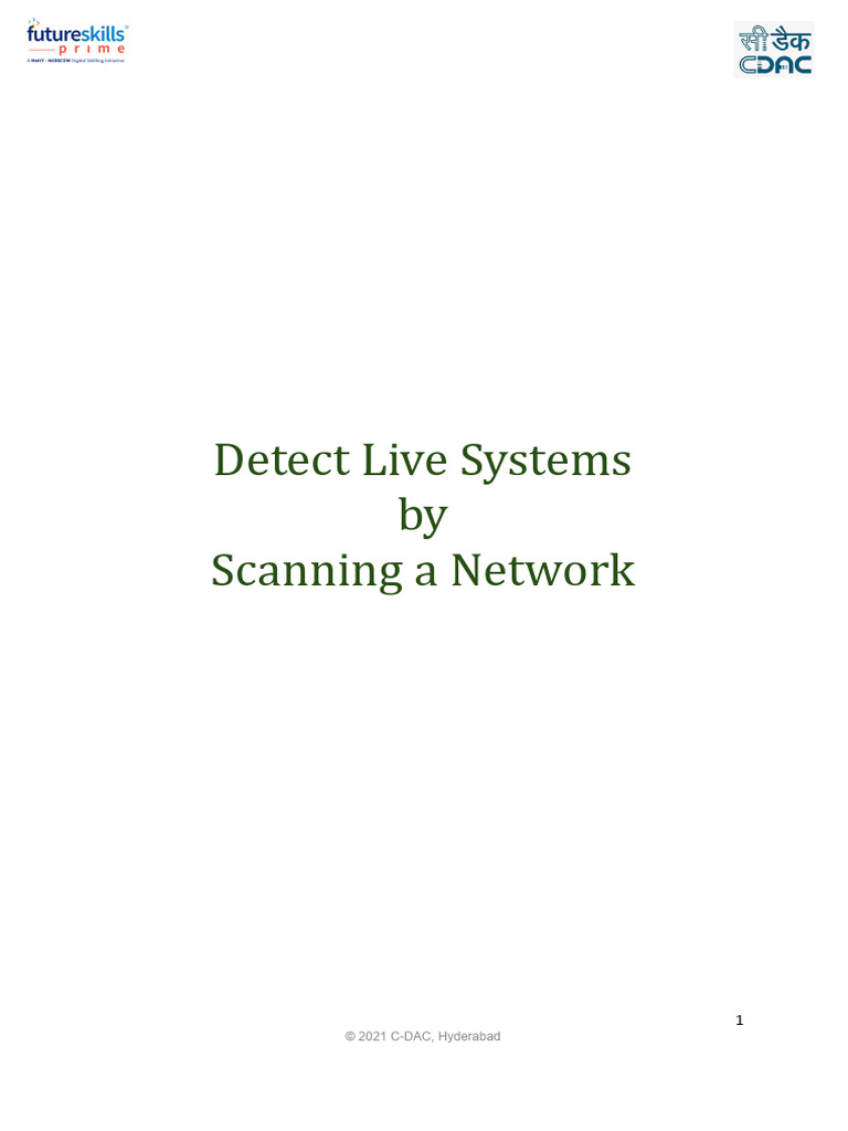 Detect Live Systems Using Network Scan-Lab Manual | PDF | Port (Computer Networking) | Internet ...