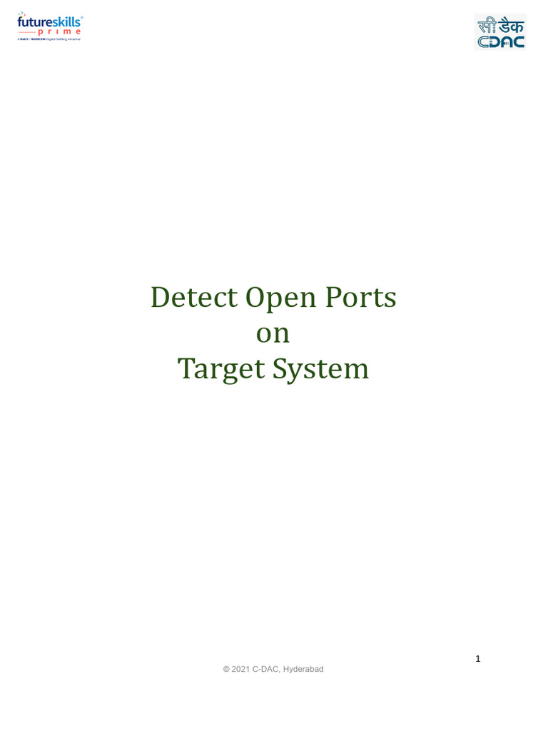 Detect Open Ports On Target System-Lab Manual | PDF | Port (Computer Networking) | Transmission ...