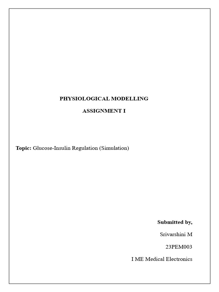 Physiological Modelling Simulation | PDF | Insulin Resistance | Insulin
