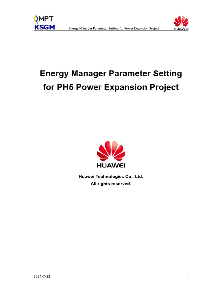 Energy Manager Parameter Setting For PH5 Power Expansion Project V1 | PDF | Rectifier | Voltage