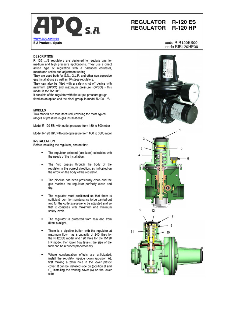 Techrite Controls Apq Apq R 120 Series Regulator With Opso Upso 1190 ...