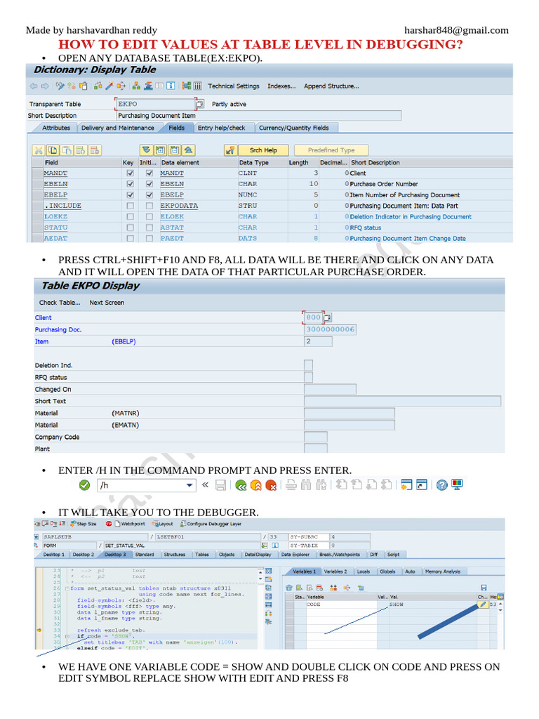 Edit Values of A Table at Debugging | PDF | Computers | Technology & Engineering