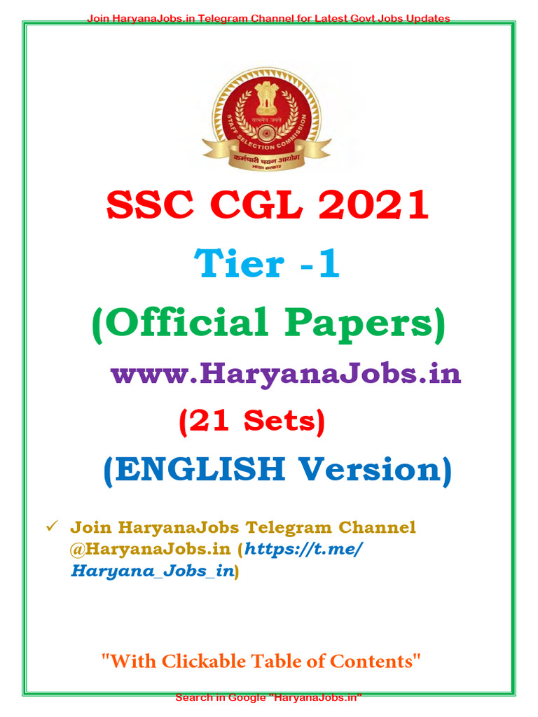 SSC CGL 2021 | PDF