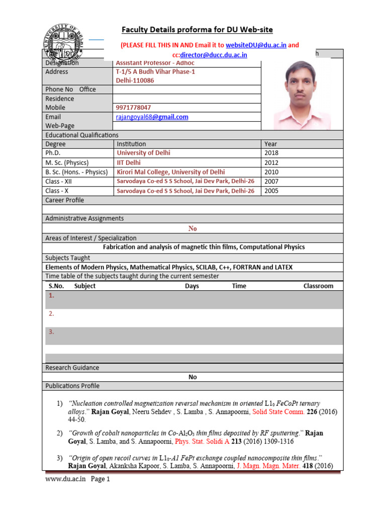 Biodata 37149287 | PDF | Materials Science | Applied And ...