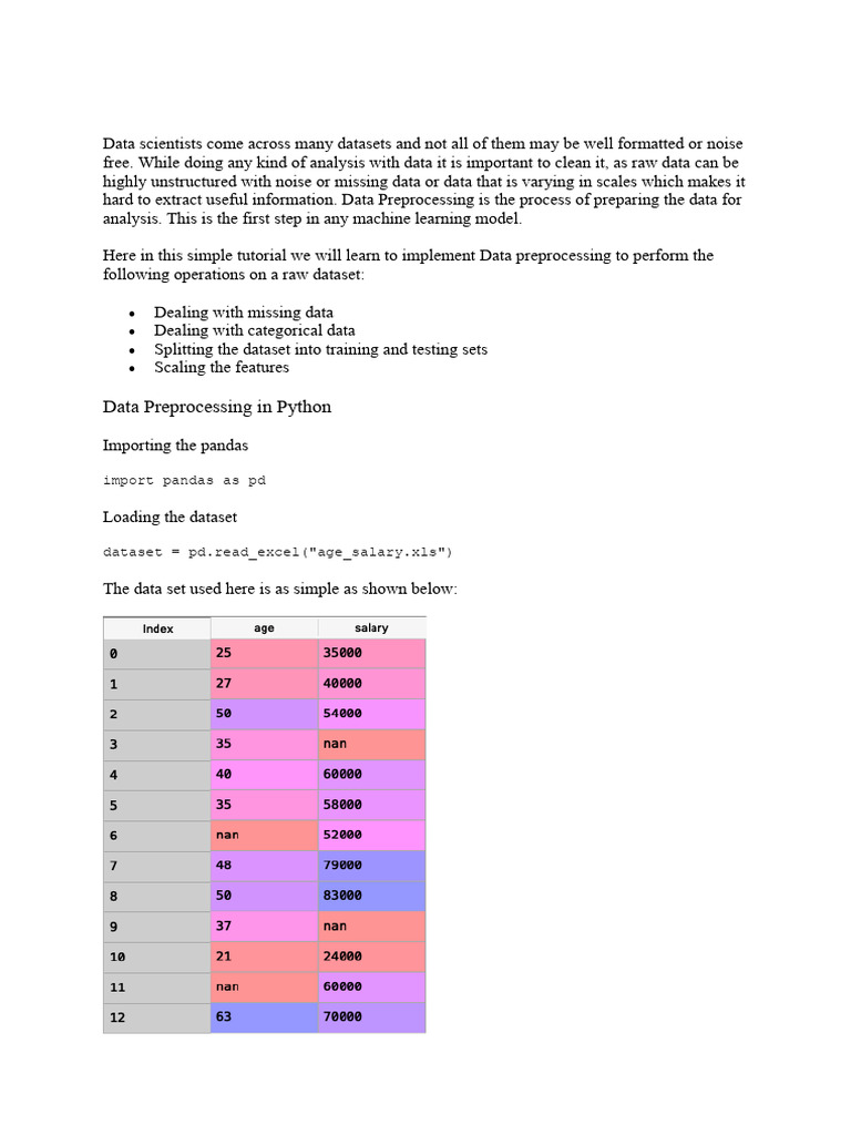 Data Preprocessing in Python | PDF | Computer Programming | Computing