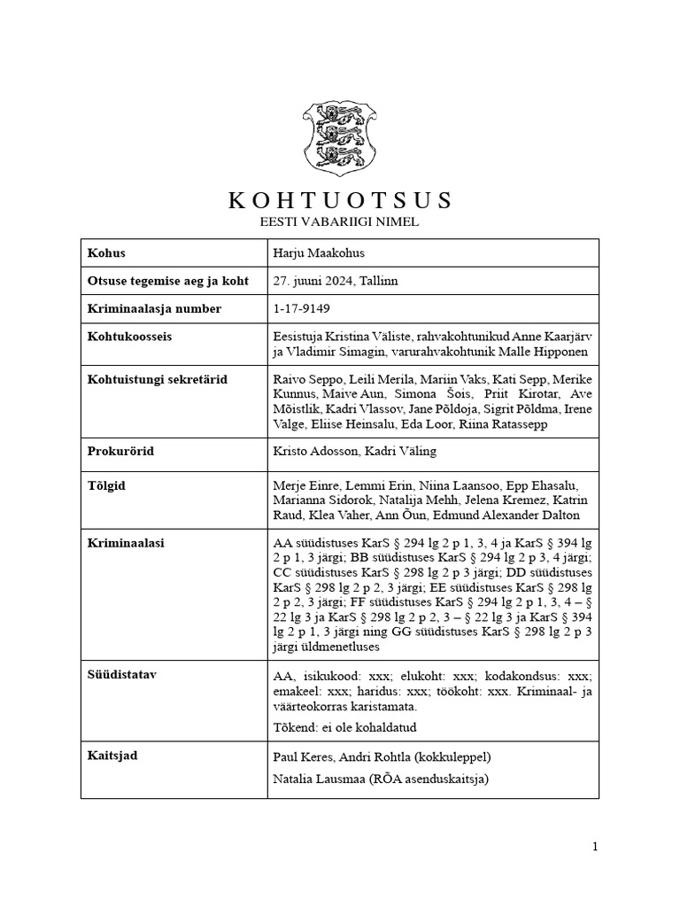 Tallinna Sadama Kohtuotsus | PDF