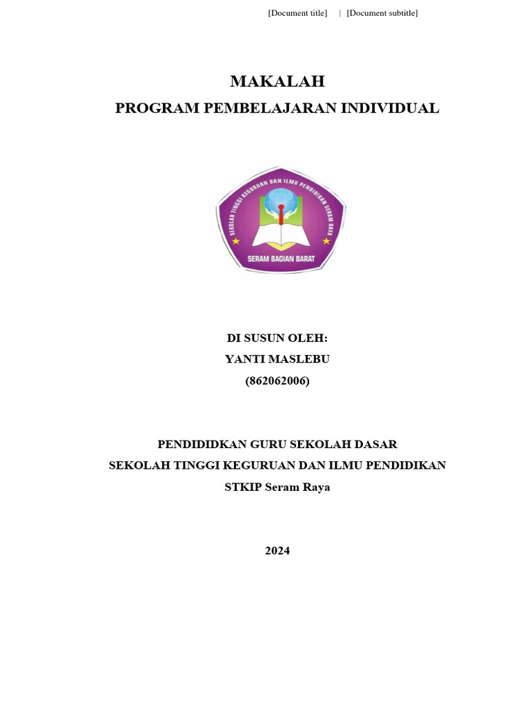 Program Pembelajaran Individual untuk ABK | PDF | Karier & Perkembangan ...