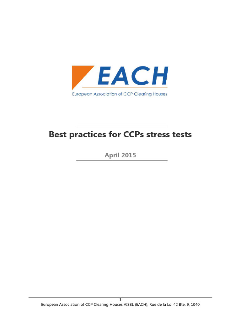 Best Practices For CCPs Stress Tests | PDF | Stress Test (Financial) | Risk