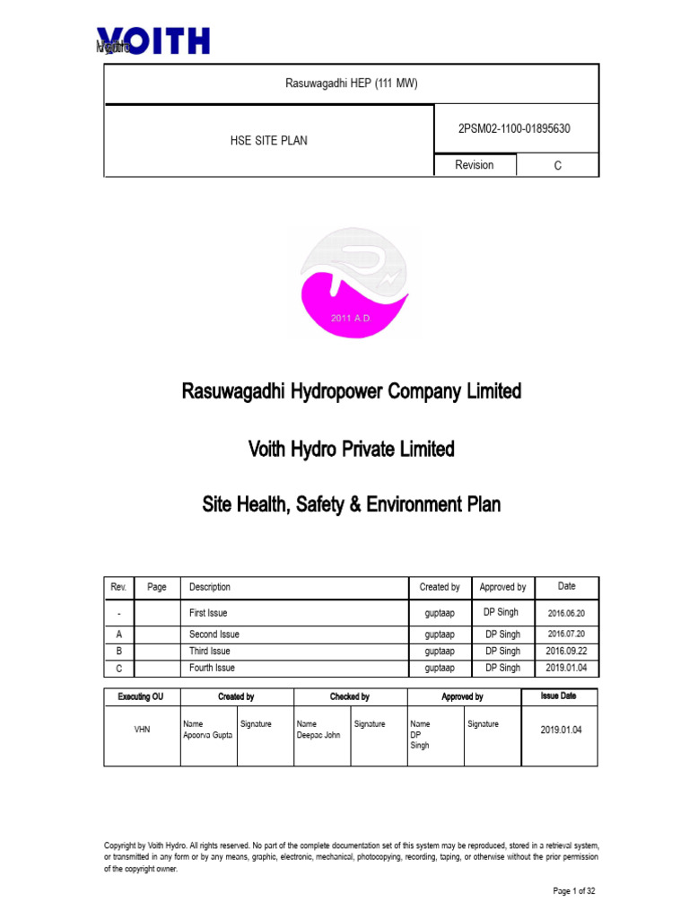 RSGD Psm02 1100 Msi Hse Plan Rev C | PDF | Occupational Safety And Health | Safety