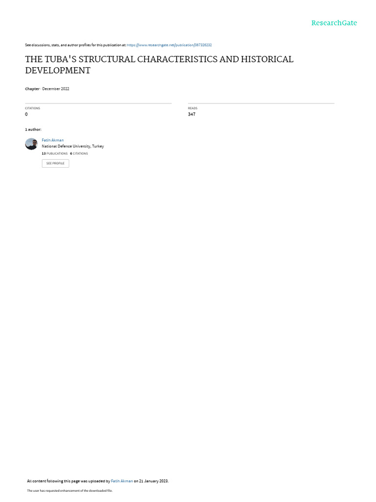 The Tuba's Structural Characteristics | PDF | Tuba | Brass Instruments