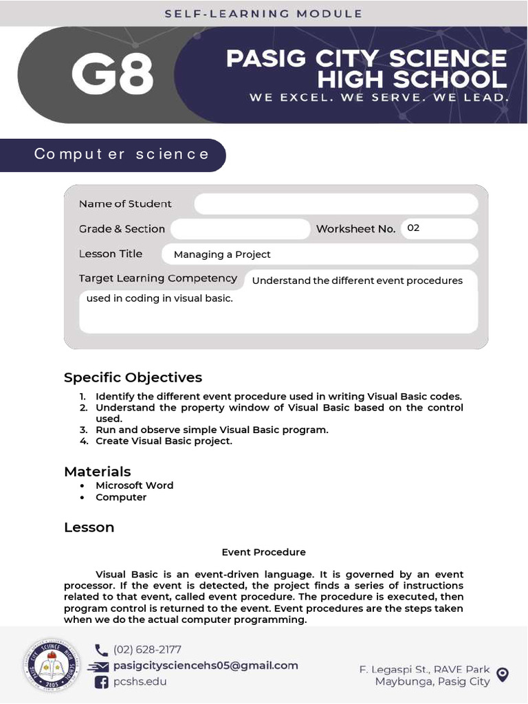 Self Learning Module 2 Q4 Pdf Cursor User Interface Button Computing 0593
