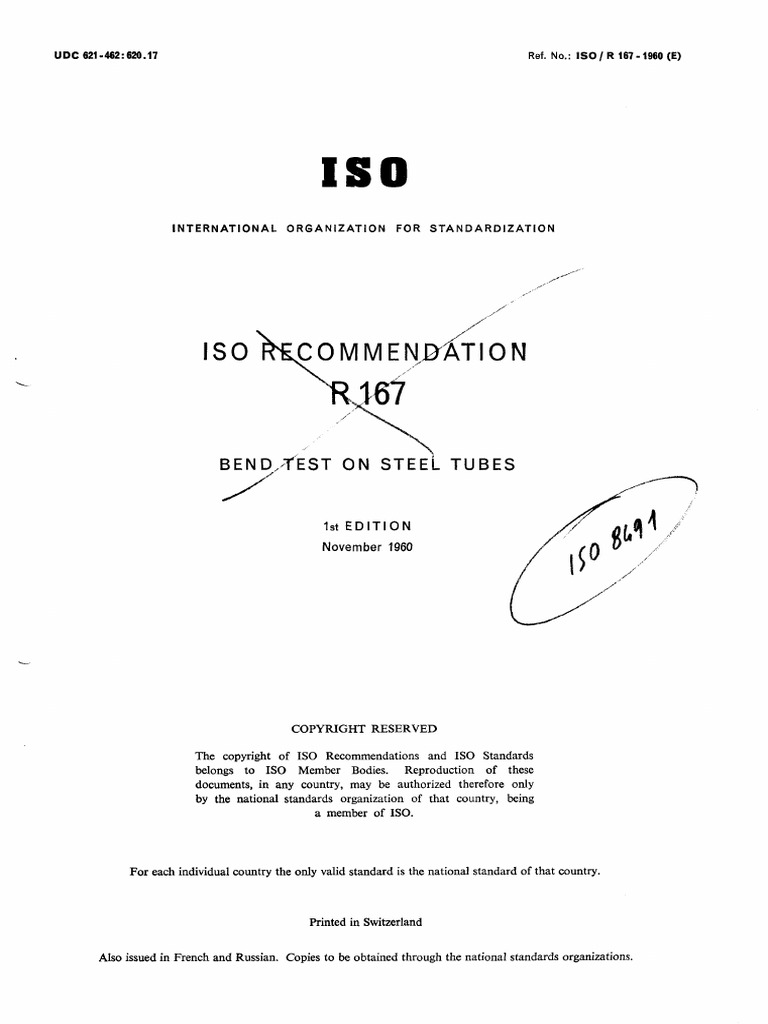 ISO R 00167-1960 Scan | PDF