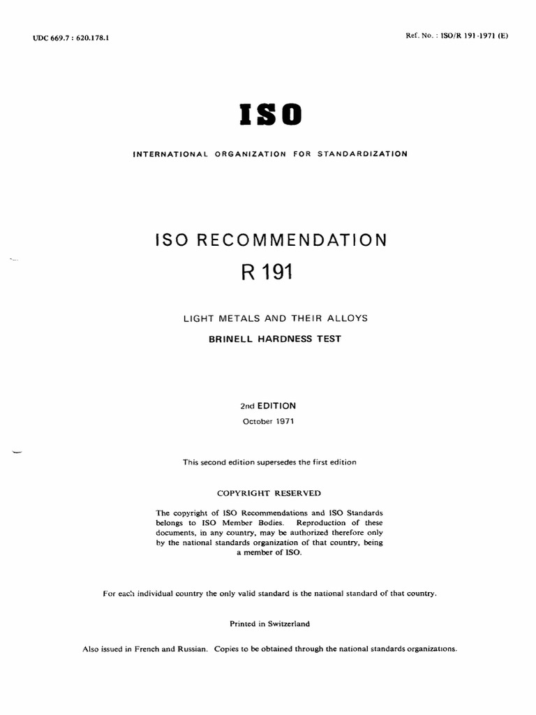 ISO R 00191-1971 Scan | PDF