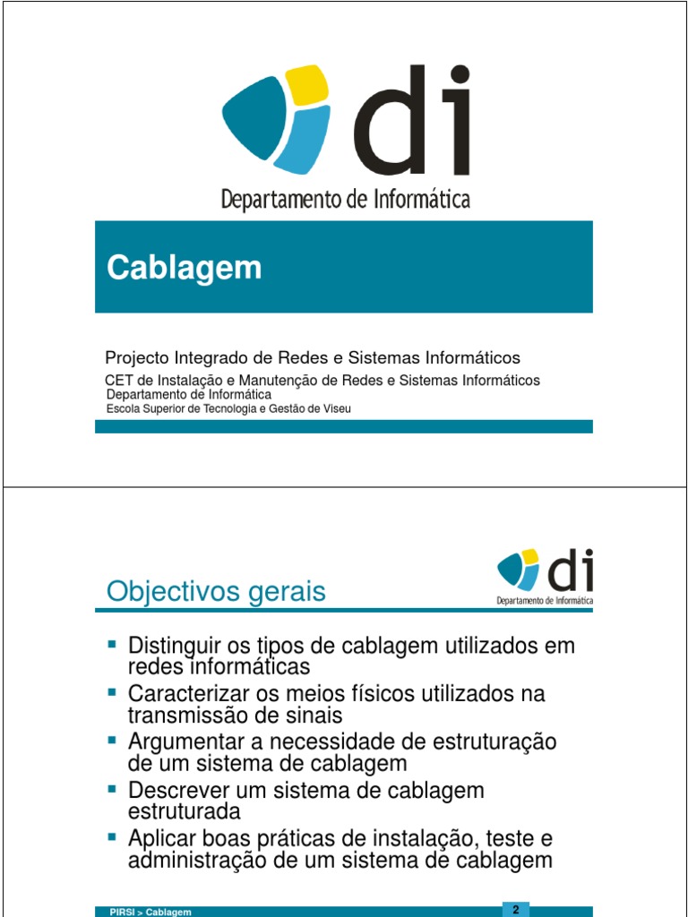 Cablagem Estruturada em Redes | PDF | Topologia de rede | Rede de ...