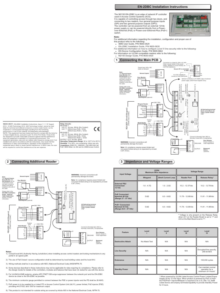 9600-0631 Issue 1.1.1 - EN-2DBC Installation Leaflet | PDF | Electric ...
