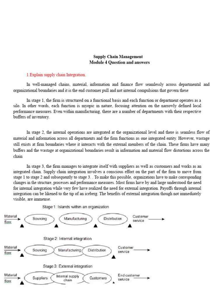 SCM Module 4 Question and Answer | PDF | Supply Chain | Inventory