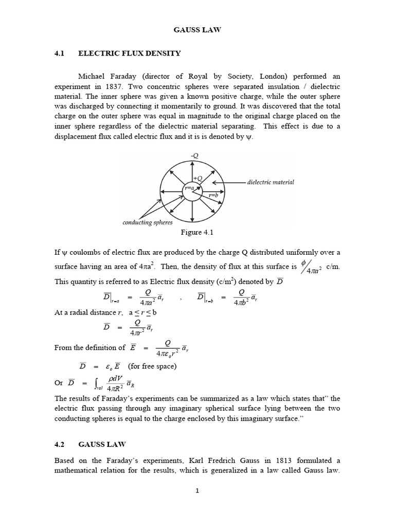 4 Gauss Law | PDF | Capacitance | Flux