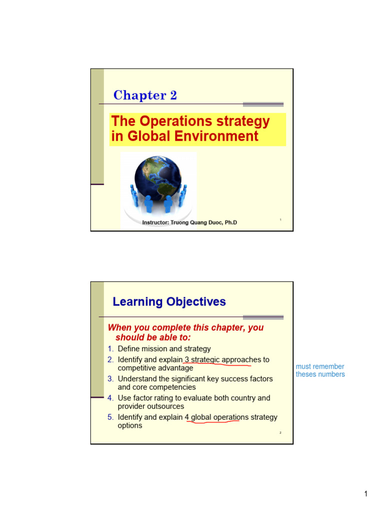 Chapter 2 - Operations Strategy in Global Environment | PDF | Strategic ...