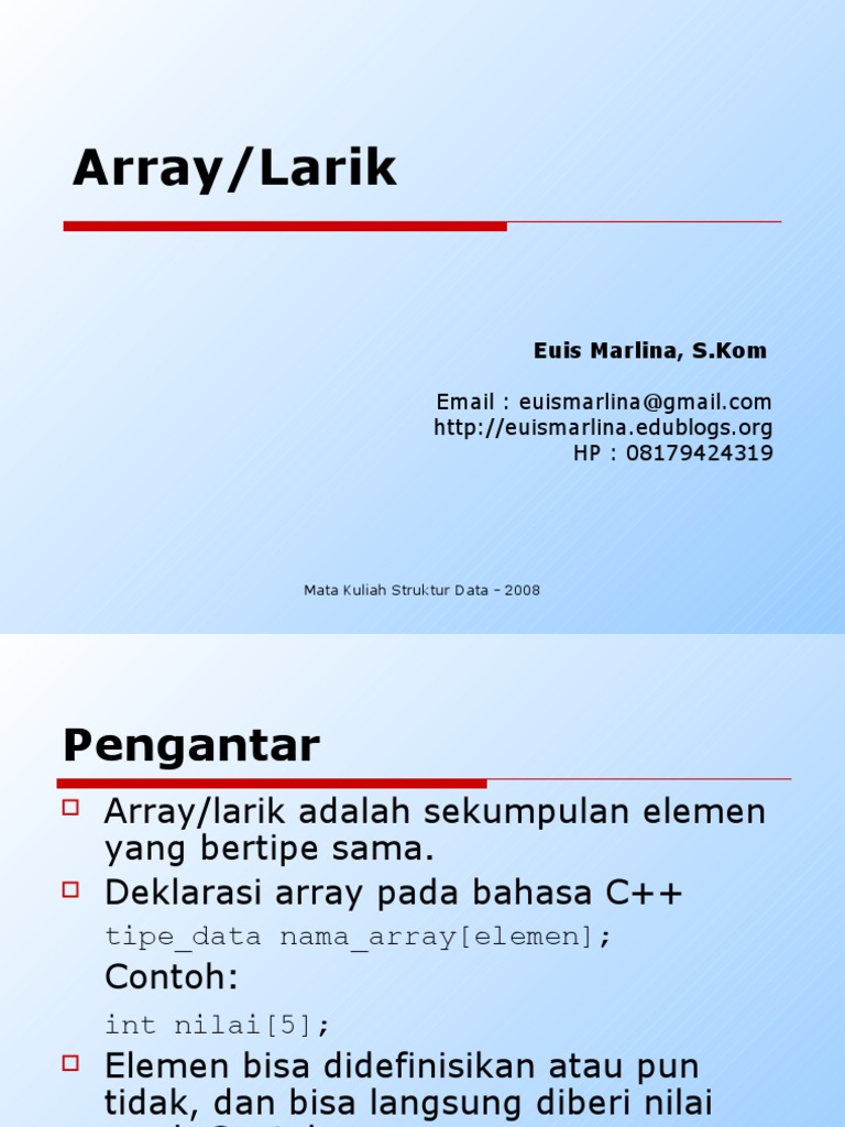 Panduan Array C++ untuk Pemula | PDF | Komputer