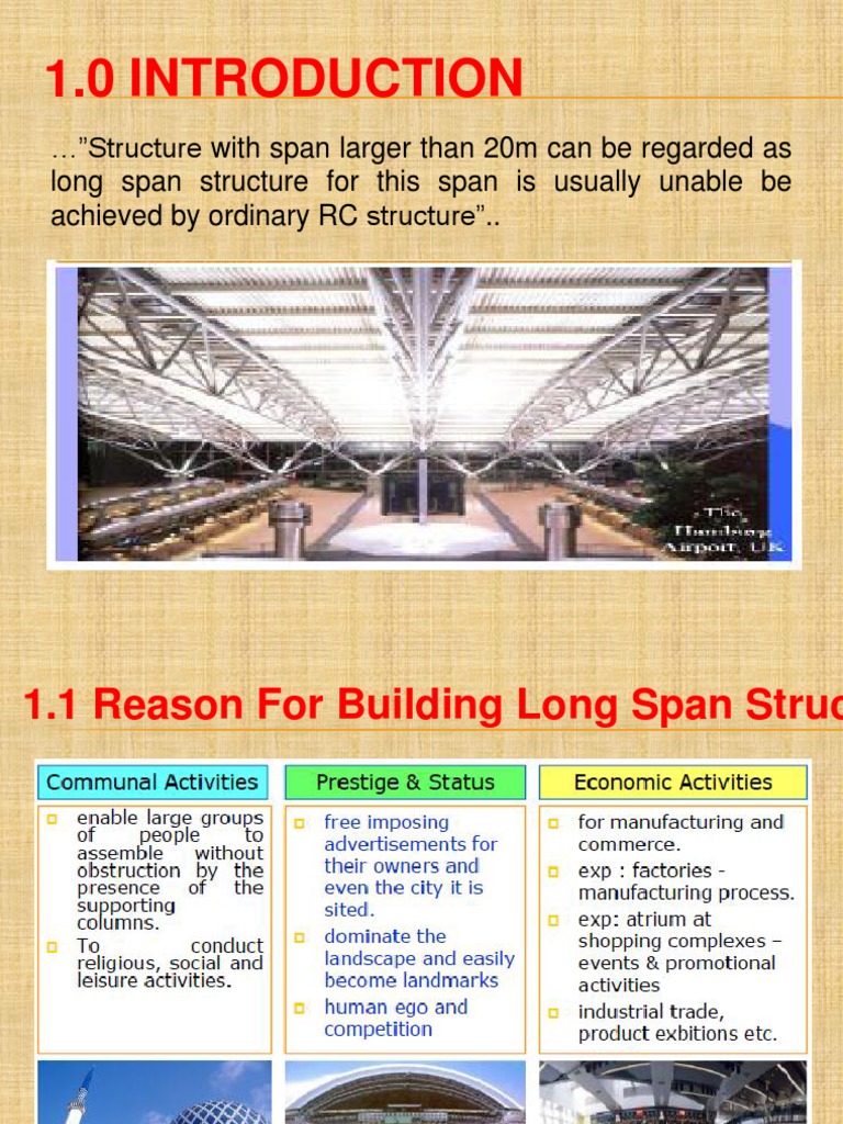 Long Span Structure Notes | PDF | Technology & Engineering