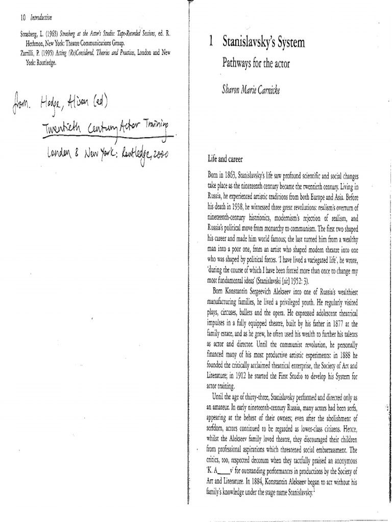 Stanislavsky - Alison Hodge | PDF