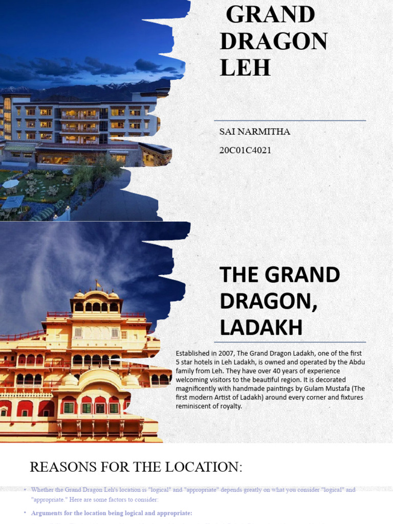Grand Dragon Leh: Luxury Hotel in Ladakh | PDF | Tourism | Renewable Energy