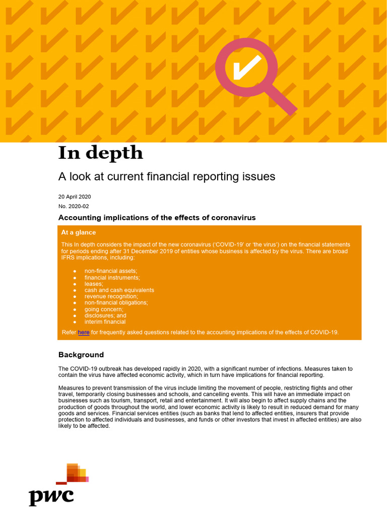 Accounting Implications of The Effects of Coronavirus - PWC in Depth ...