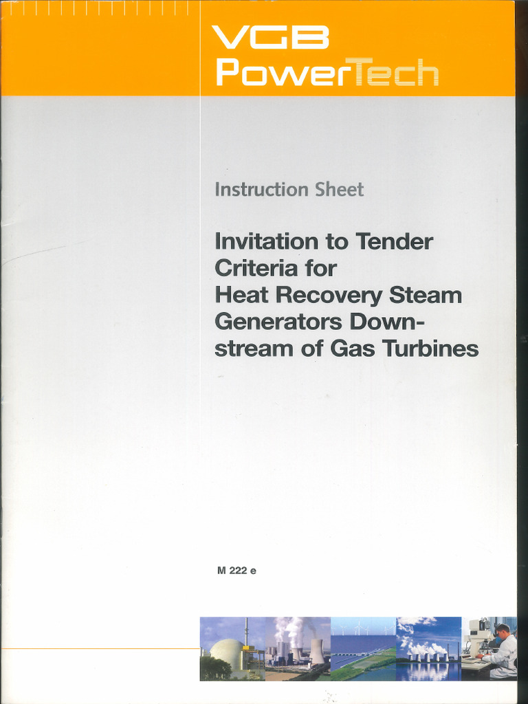 VGB M 222 e - Invitation To Tender Criteria For Heat Recovery Steam ...